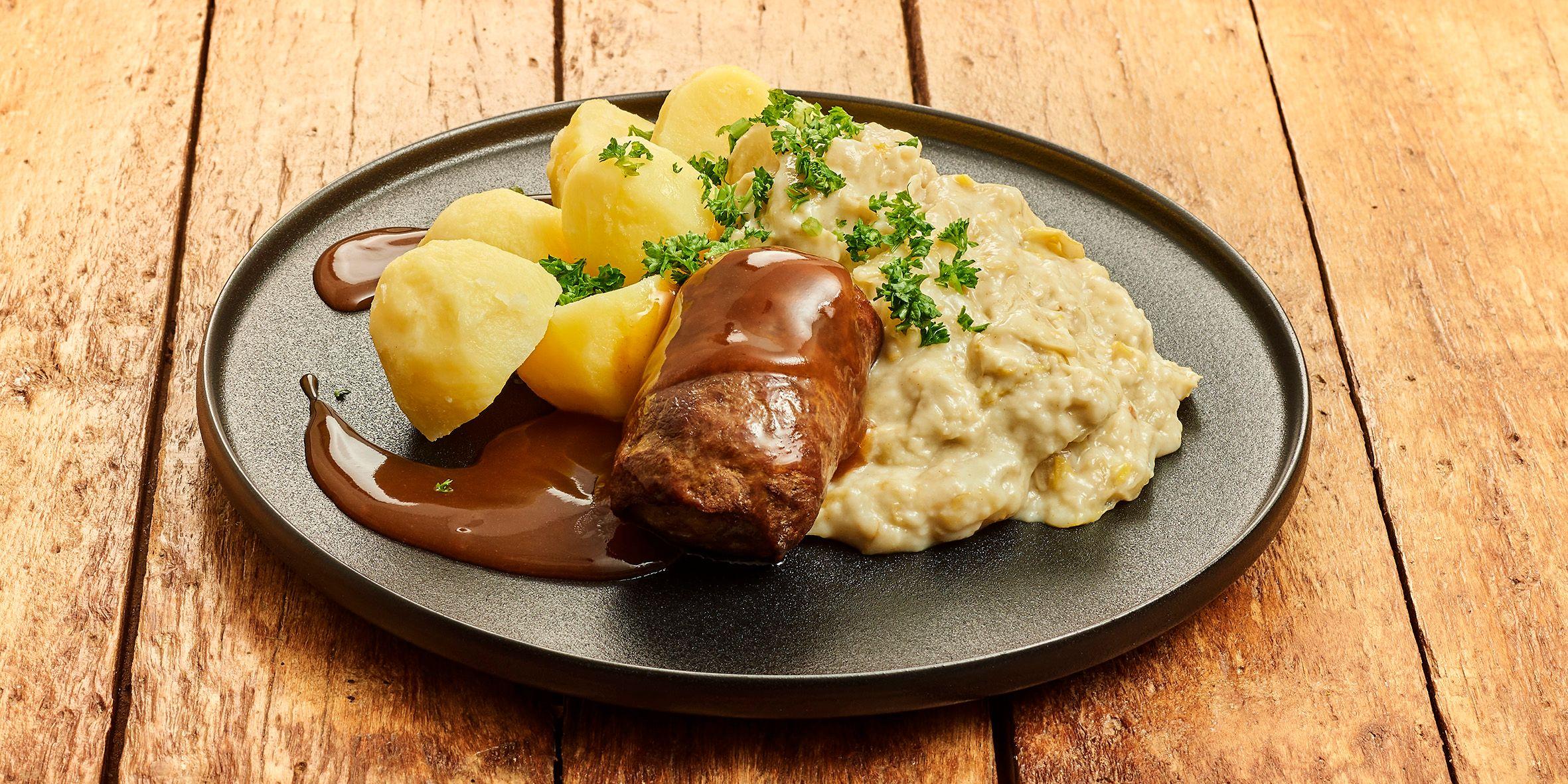 Rundervink met aardappelen en witlof à la crème | Uitgekookt